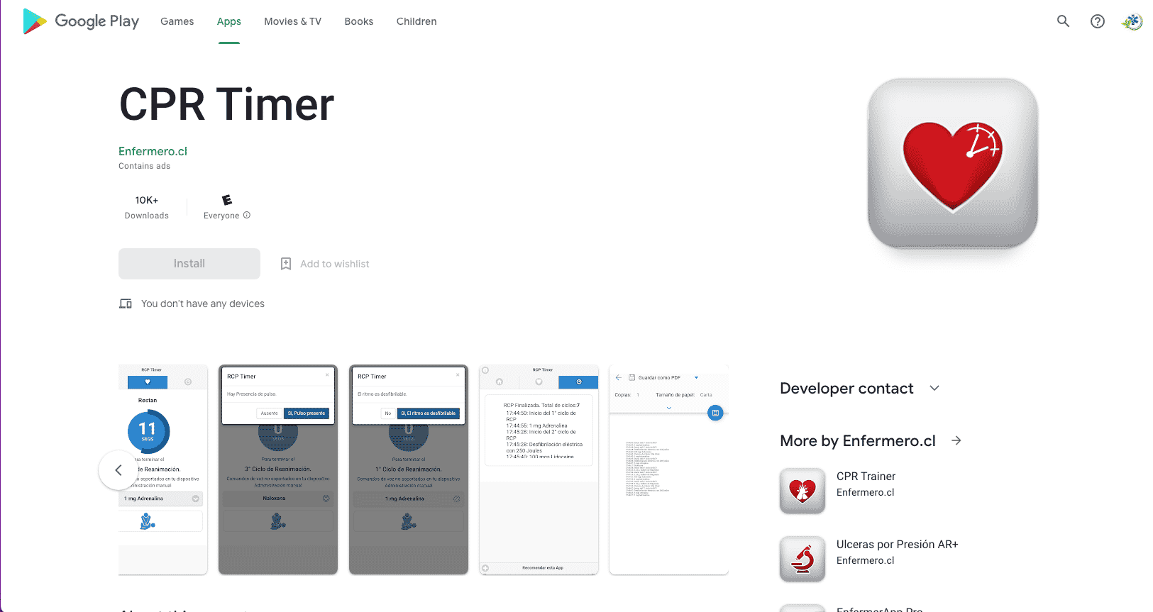 CPR Timer Google Play - Emergency Life Support Team